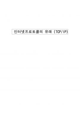 인터넷 프로토콜의 유래 (TCP/IP)-1페이지