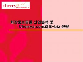 화장품쇼핑몰 산업분석 및 Cherrya.com의 E-biz 전략-1페이지