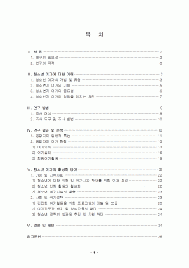 청소년 여가 활성화 방안에 관한 연구-1페이지