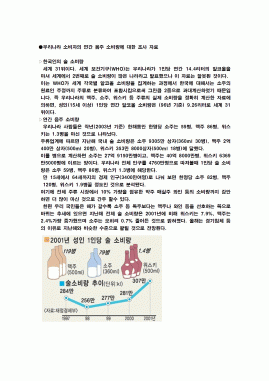 시장조사론수업에서 음주소비량 티비시청시간등을 시장조사한자료&광고모델선호도-1페이지