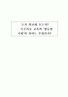 특수아동 교육의 평등한 기회의 의미-1페이지