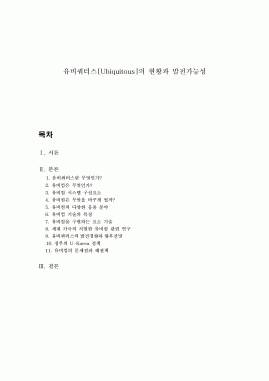 유비쿼터스[Ubiquitous]의 현황과 발전가능성-1페이지