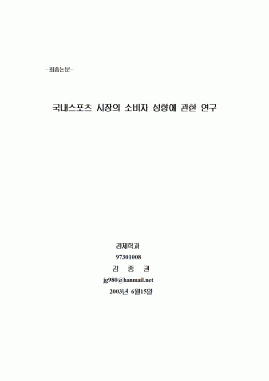 국내스포츠 시장의 소비자 성향에 관한 연구-1페이지