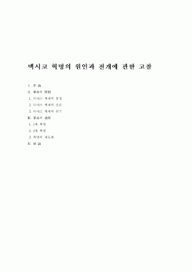 멕시코 혁명의 원인과 전개에 관한 고찰-1페이지