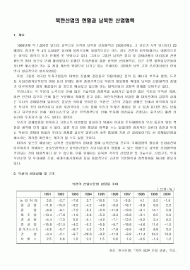 북한산업의 현황과 남북한 산업협력-1페이지