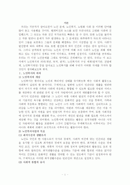 노인복지론 - 노인복지의 의의-1페이지