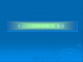 [품질관리] 6시그마 도입 및 활용-1페이지