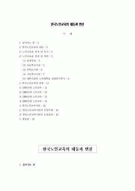 한국노인교육의 태동과 진행과정 및 현실파악과 고찰-1페이지