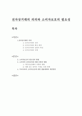 전자상거래의 의의와 소비자보호의 필요성-1페이지