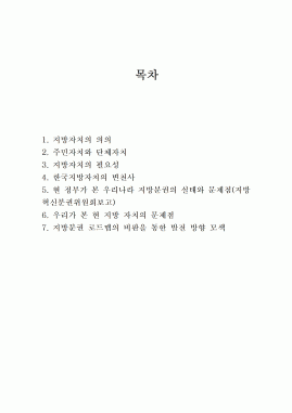 지방자치 문제점과 발전 모색-1페이지