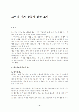 노인의 여가 활동에 관한 조사-1페이지