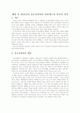 해방 후 60년간의 청소년범죄와 관련제도의 발전과 전망-1페이지