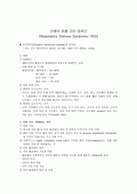 신생아 호흡 곤란 증후군(Respiratory Distress Syndrome; RDS)-1페이지