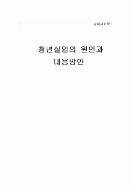 청년실업의 원인과 대응방안-1페이지