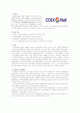 COEX Mall(한국종합전시관 韓國綜合展示館) 조사-1페이지