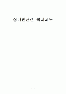 장애인관련 복지제도-1페이지