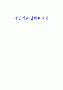 국민기초생활보장법의 재정조달-1페이지