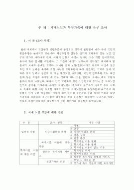 사회복지 치매노인과 부양가족에 관한 욕구조사-1페이지