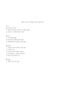 방송용 오디오 장비(CD, DAT, MD) 분석-1페이지