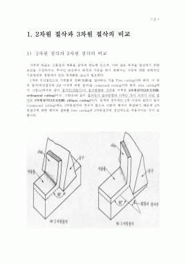 2차원절삭과 3차원 절삭에대한 비교와 칩 생성과 구성인선에대한 조사-1페이지