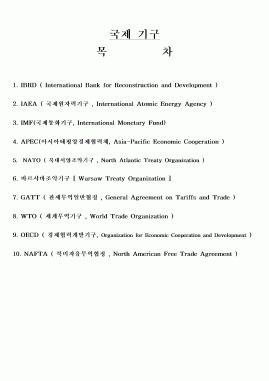 국제기구(IBRD IAEA IMF APEC NATO WTO GATT OECD NAFTA)-1페이지