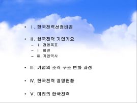 한국전력공사의 조직구조 변화와 전략-1페이지