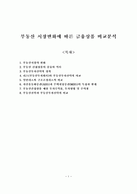 부동산 시장변화에 따른 금융상품 비교분석-1페이지