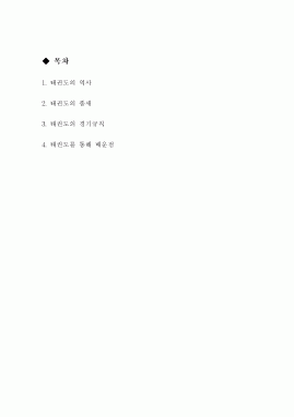 [독후감/서평/요약] 태권도의 역사 -1페이지