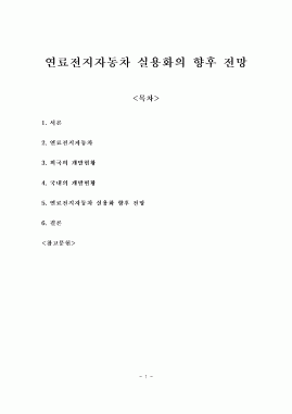 연료전지자동차 실용화의 향후 전망-1페이지