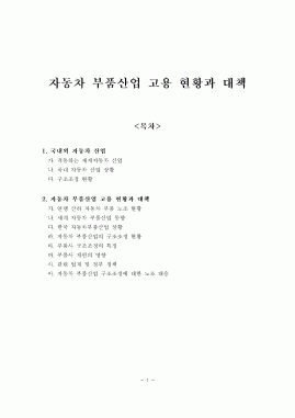 자동차 부품산업 고용 현황과 대책-1페이지