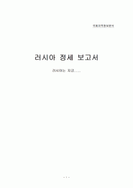 러시아 정세-1페이지