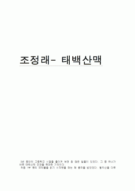 조정래 태백산맥 서평-1페이지