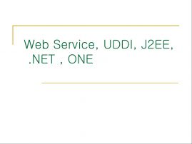 Web Service, UDDI, J2EE,  .NET , Sun ONE-1페이지