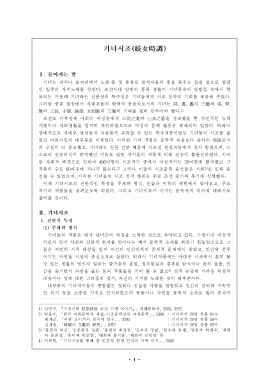 기녀시조(특징, 미학, 작가별분류, 문학사적 의의)-1페이지