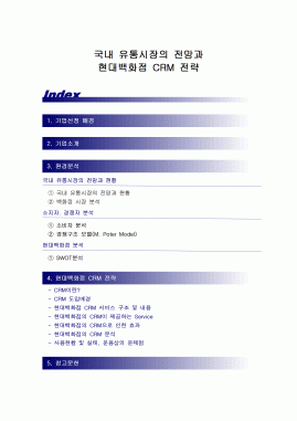 [기업분석]국내 유통시장의 전망과 현대백화점 CRM 전략-1페이지