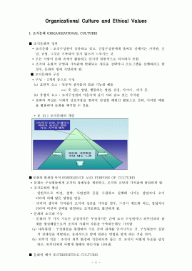 [공공조직과리론]조직문화와 윤리적가치-1페이지