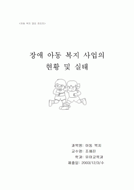 [사회복지] 장애 아동 복지 사업의 현황 및 실태-1페이지