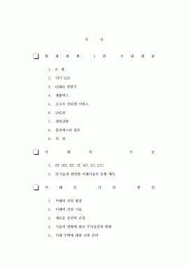 정보산업, 현재 세계 1위 국내제품, 미래의 기술, 나의 할일-1페이지