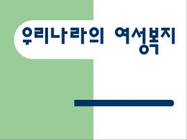 우리나라의 여성복지-1페이지