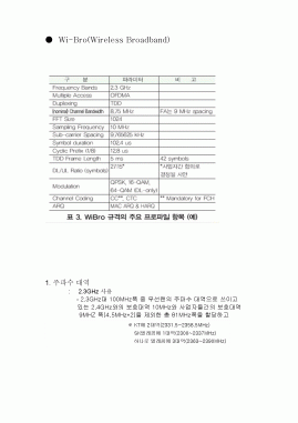 Wi-Bro(Wireless Broadband 와이브로) 기술-1페이지