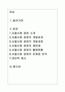 서울시청광장의 설립과정과 문제점 및 개선방안-1페이지