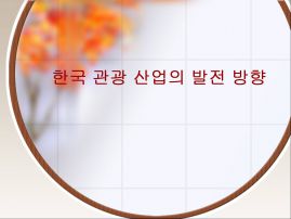 한국관광산업의 발전방향-1페이지