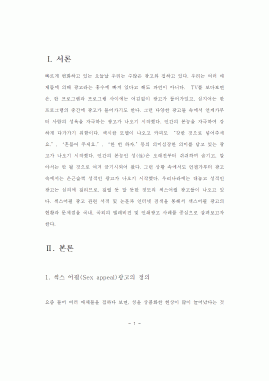 섹스어필 광고 사례 분식 및 문제점에 관한 연구-1페이지