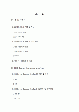  네트워크와 HCI(Human Computer Interface) 에 대해서.-1페이지