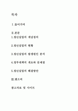 국내 청년실업의 현황 및 대책 제시-1페이지