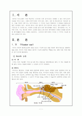 청각기관의 구조와 기능-1페이지