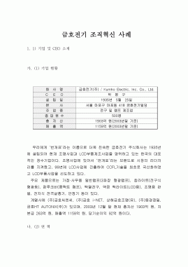 금호전기 조직혁신 사례-1페이지