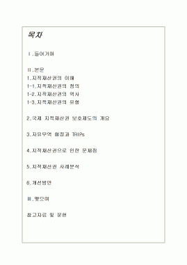 지적재산권제도의 국제적협약과 개선방안제안-1페이지