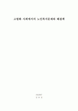 고령화 사회에서의 노인복지문제와 그 대책-1페이지