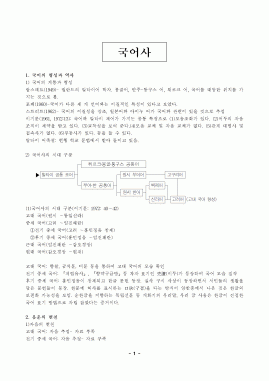 문법 <국어사&중세국어문법> 요약정리 서브노트-1페이지